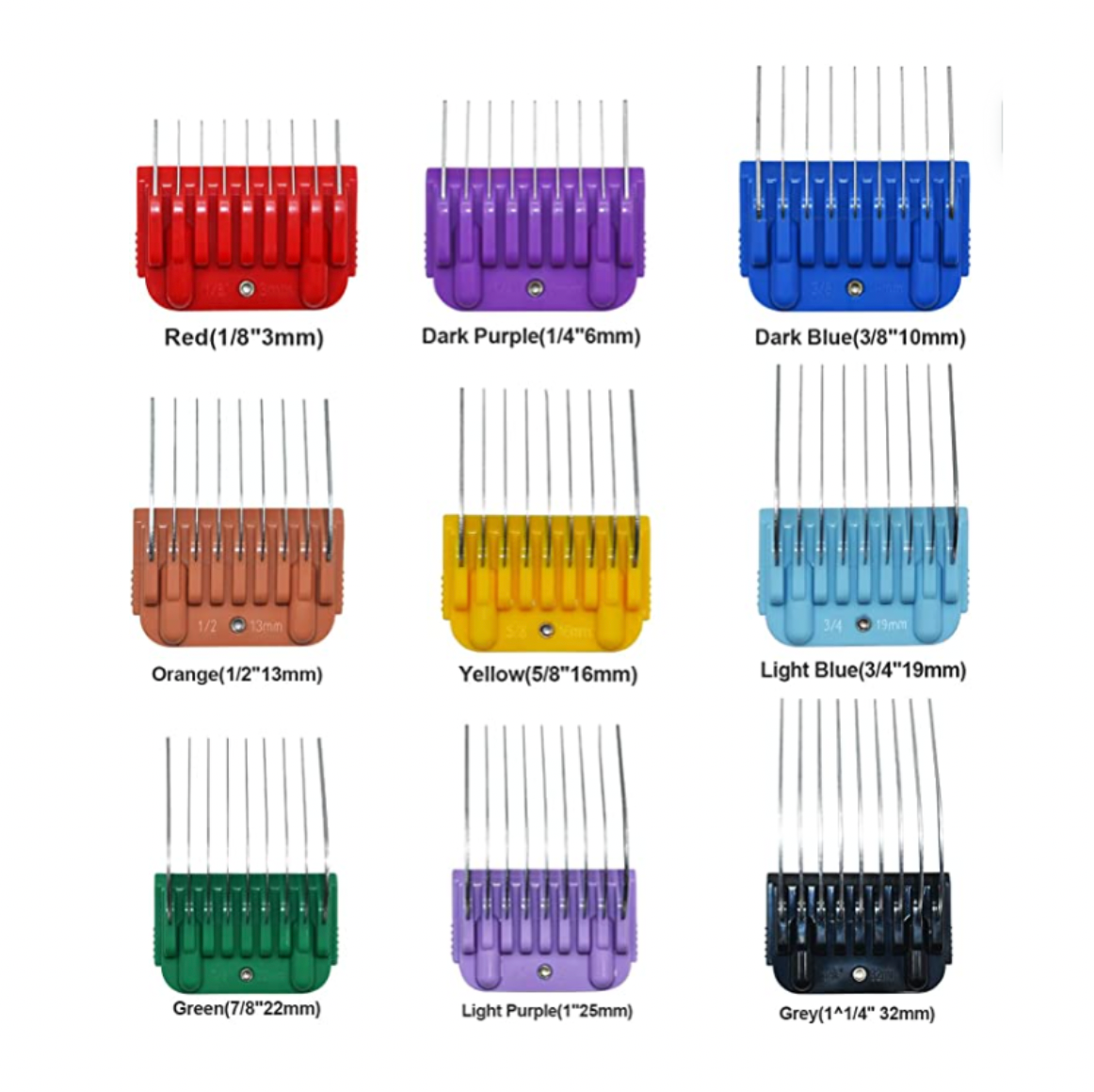9 Piece Standard Comb Attachments | Craig's Grooming Supplies